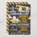 Party Under Construction 1st Birthday Invitation | Zazzle