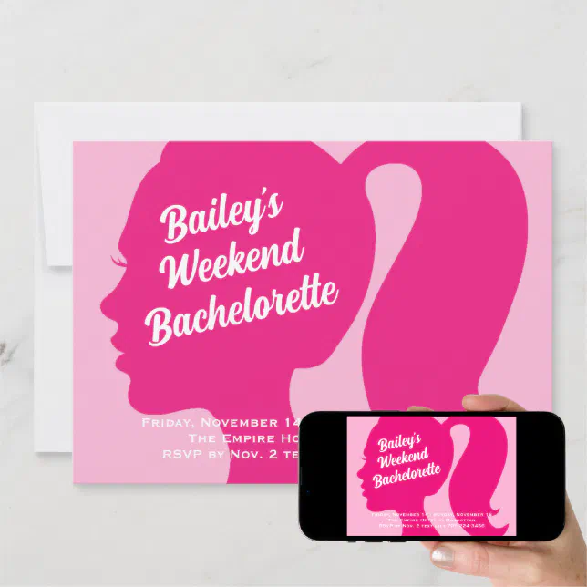 Party Very Pink Weekend Bachelorette Invitation | Zazzle