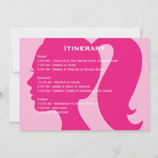 Party Very Pink Weekend Bachelorette Invitation | Zazzle