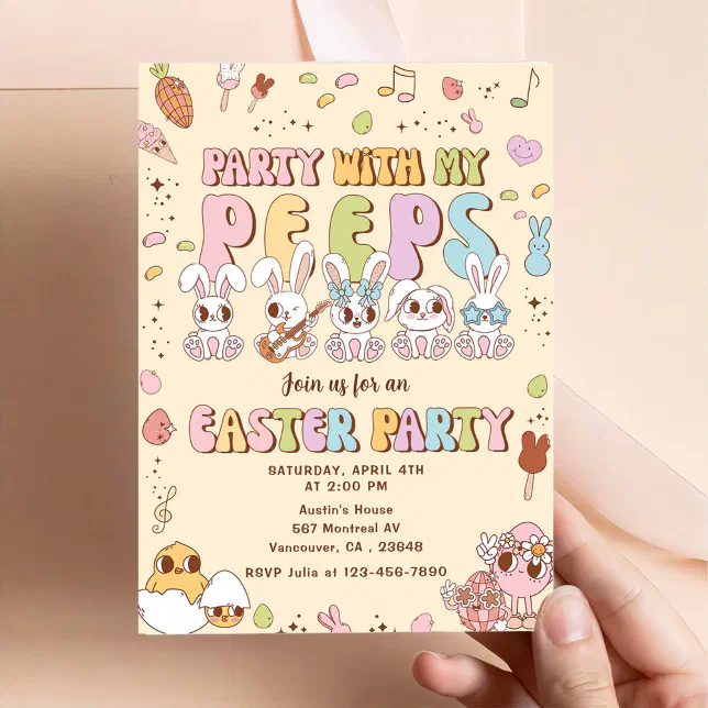 Party with My Peeps Easter Party Invitation | Zazzle