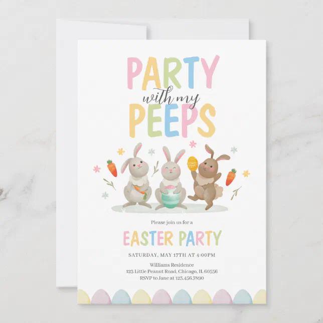 Party With My Peeps Easter Party Invitation | Zazzle