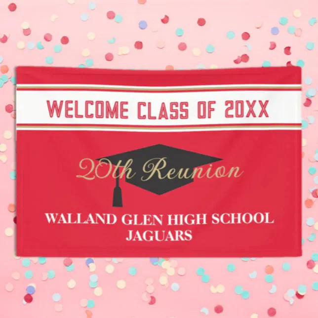 Partytime! LARGE CUSTOM Class Reunion Banner | Zazzle