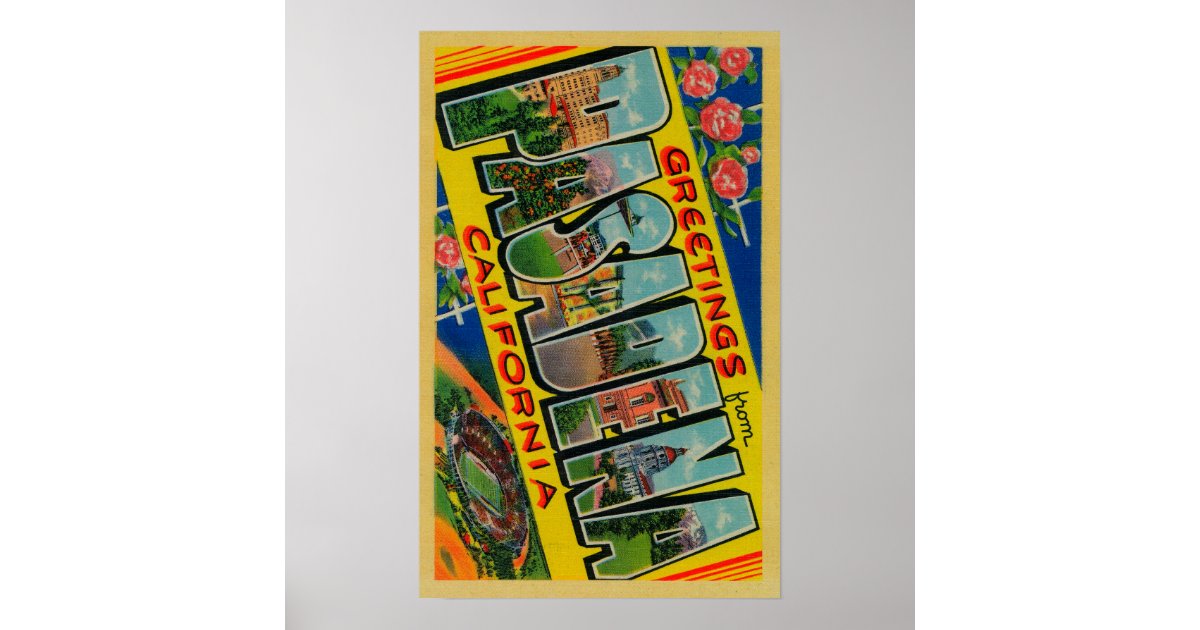 Pasadena, California - Large Letter Scenes Poster | Zazzle