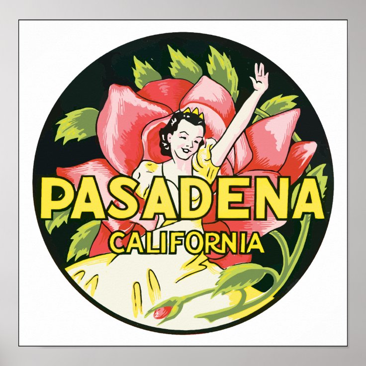 Pasadena California, Vintage Poster | Zazzle