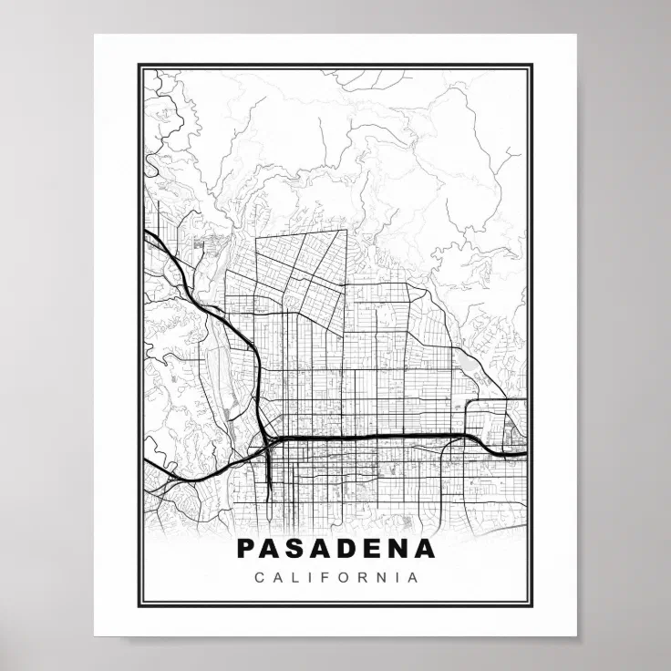 Pasadena Map Poster | Zazzle