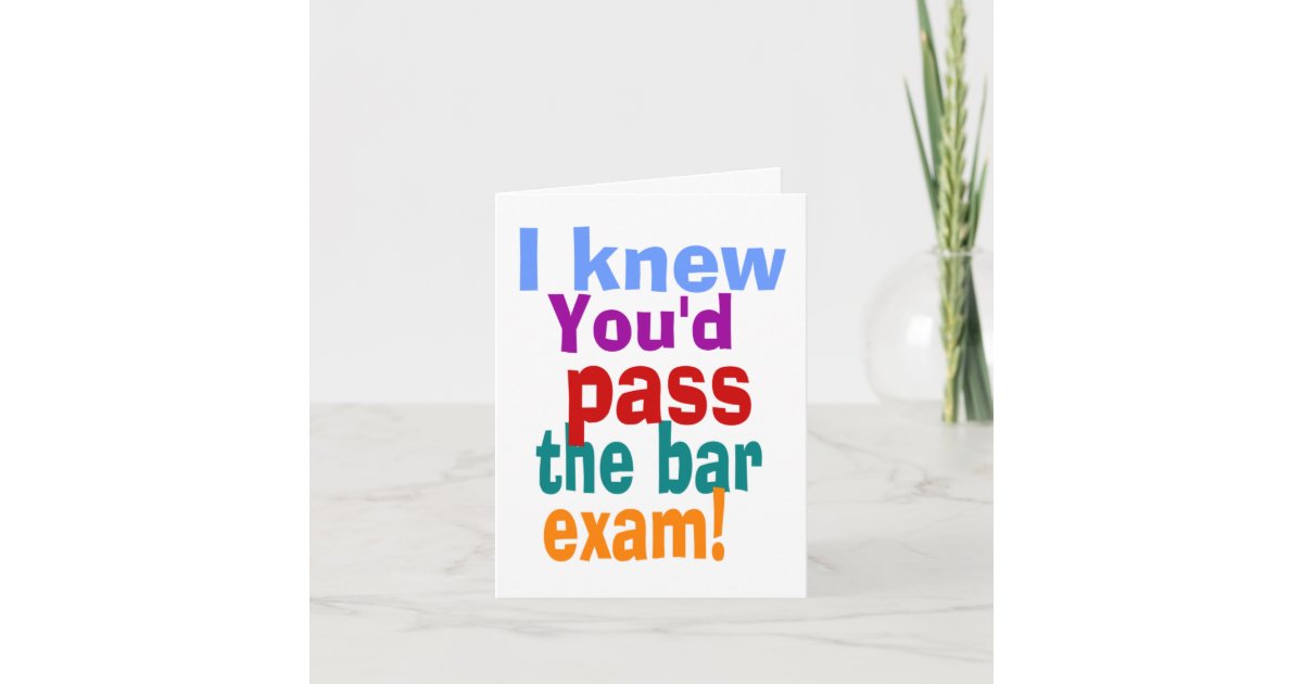 pass the bar exam card | Zazzle