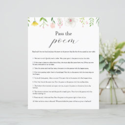 Pass the Poem Bridal Shower game | Zazzle