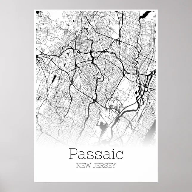 Passaic Map - New Jersey - City Map Poster | Zazzle