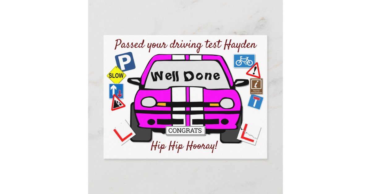 Passed Driving Test Congratulations Postcard | Zazzle