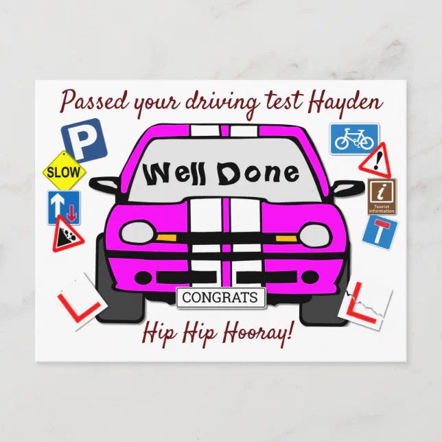 Passed Driving Test Congratulations Postcard | Zazzle
