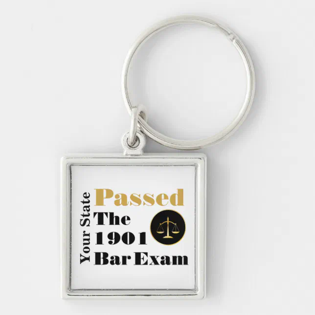 Passed the Bar Exam (Customize State & Year) Keychain | Zazzle