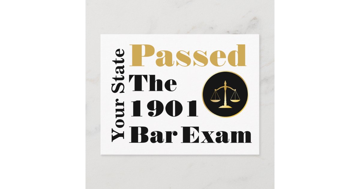 Passed the Bar Exam (Customize State & Year) Postcard | Zazzle