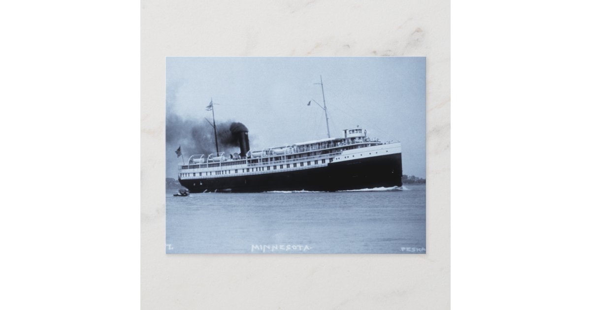 Passenger Steamer Minnesota - Louis Pesha Postcard | Zazzle