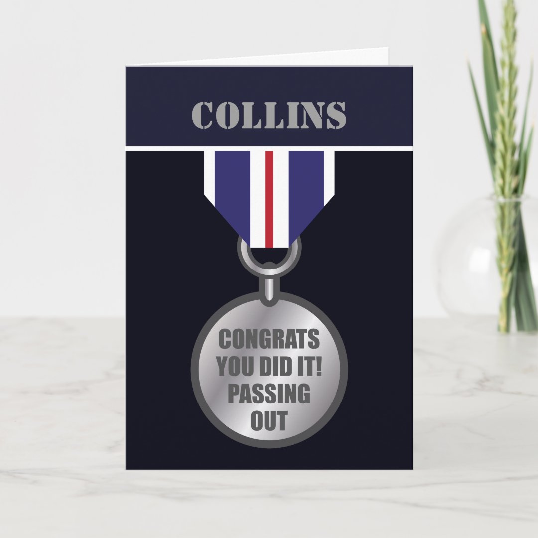 Passing Out Parade, British Naval Medal Congrats Card | Zazzle