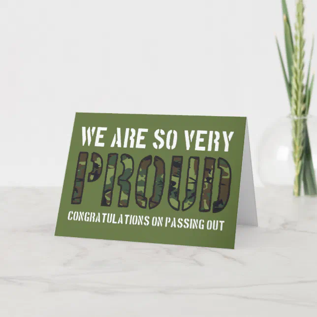 Passing Out Parade Camo Proud British Army Card | Zazzle