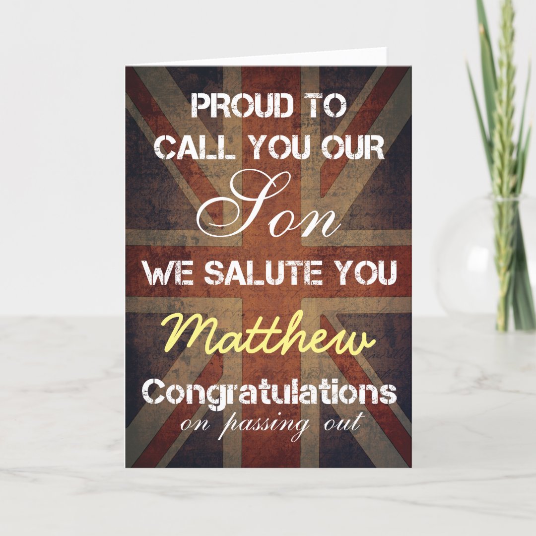 Passing Out Parade Son Salute You Congrats Card | Zazzle