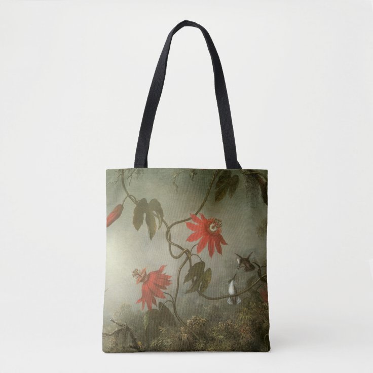 Passion Flowers and Hummingbirds by Martin J Heade Tote Bag | Zazzle