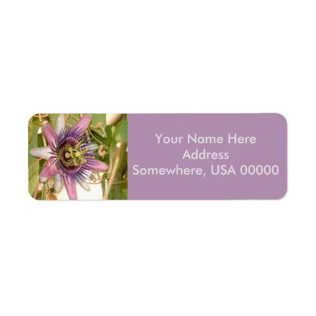 Passion Fruit Flower Return Address Labels | Zazzle