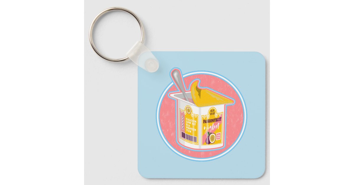 Passionfruit yogurt keychain | Zazzle