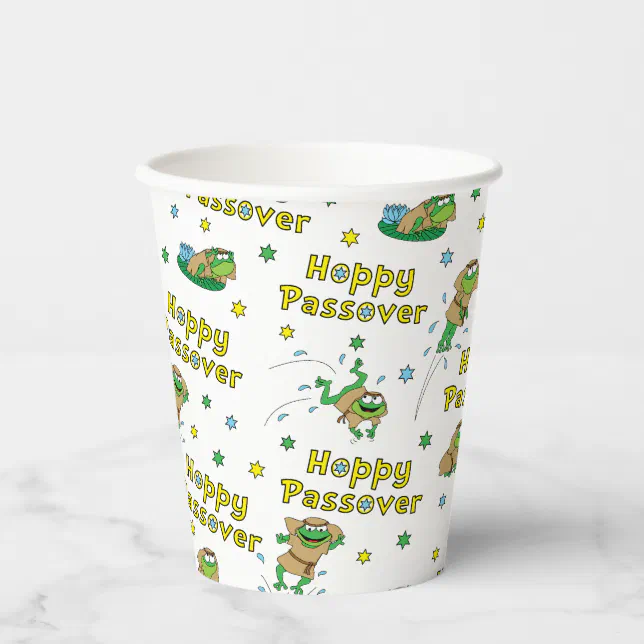 Passover Custom Paper Cups "Hoppy Passover!" | Zazzle