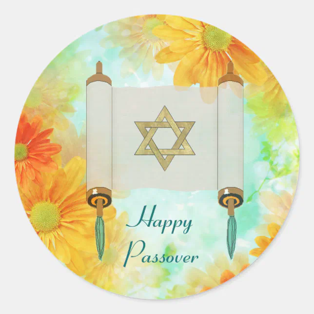 Passover Greetings Classic Round Sticker | Zazzle
