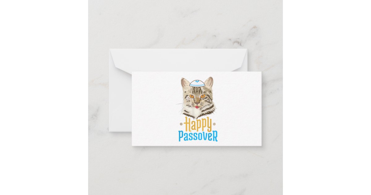 Passover Happy Passover Cat Funny Seder Jewish Note Card | Zazzle