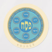 Passover "KOSHER" Pesah Seder foods six Names Kids' Labels | Zazzle