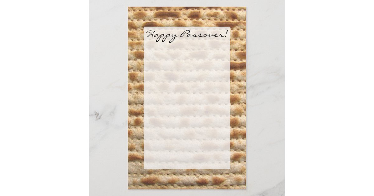 Passover matzah writing paper | Zazzle