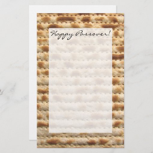 Passover matzah writing paper | Zazzle