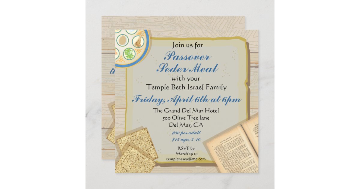 Passover Seder meal party invitation | Zazzle