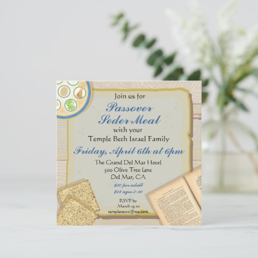 Passover Seder meal party invitation | Zazzle