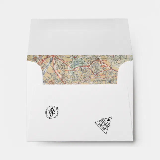 Passport Envelope with Stamps & Map | Zazzle