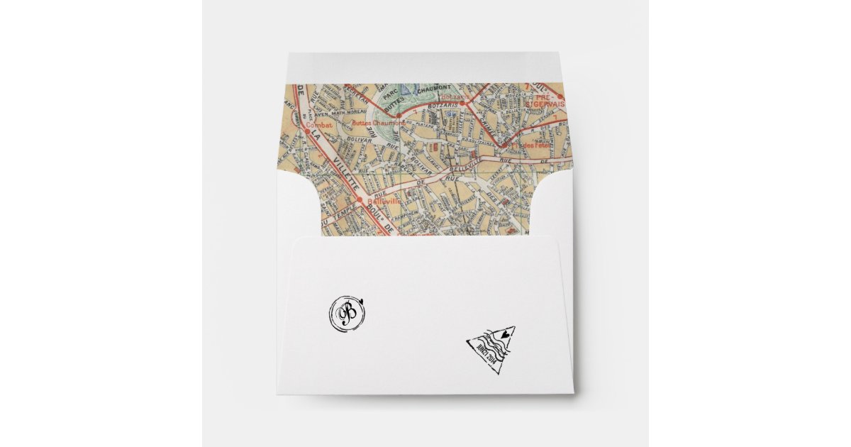 Passport Envelope with Stamps & Map | Zazzle