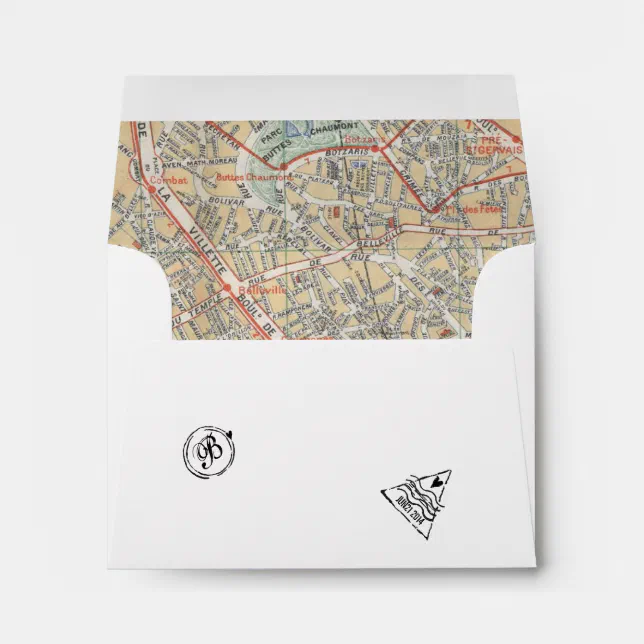 Passport Envelope with Stamps & Map | Zazzle