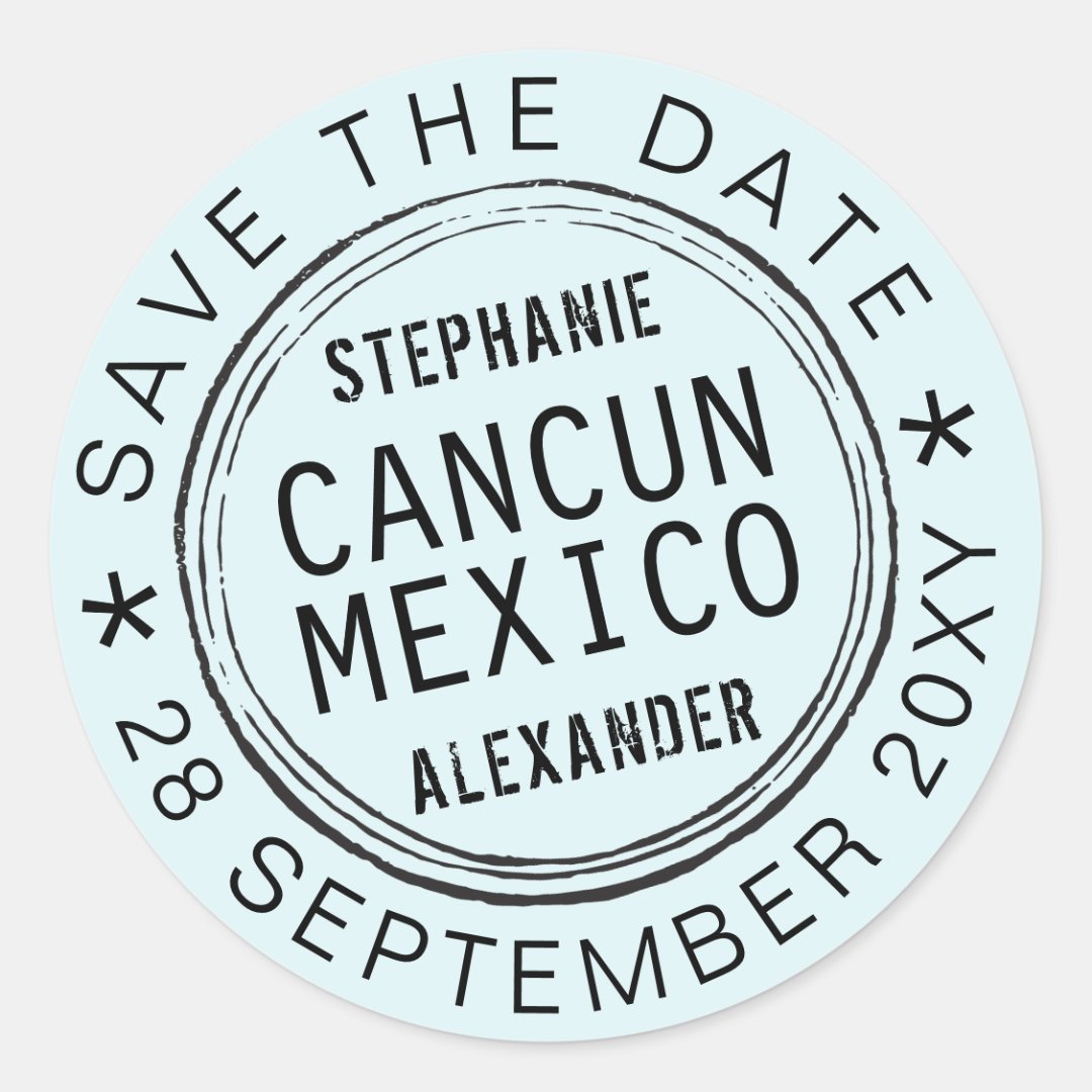 Passport Stamp STICKER - EDIT ALL COLORS & TEXT | Zazzle