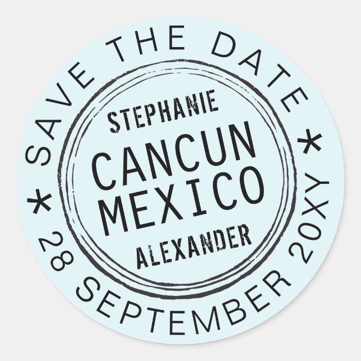 Passport Stamp STICKER - EDIT ALL COLORS & TEXT | Zazzle