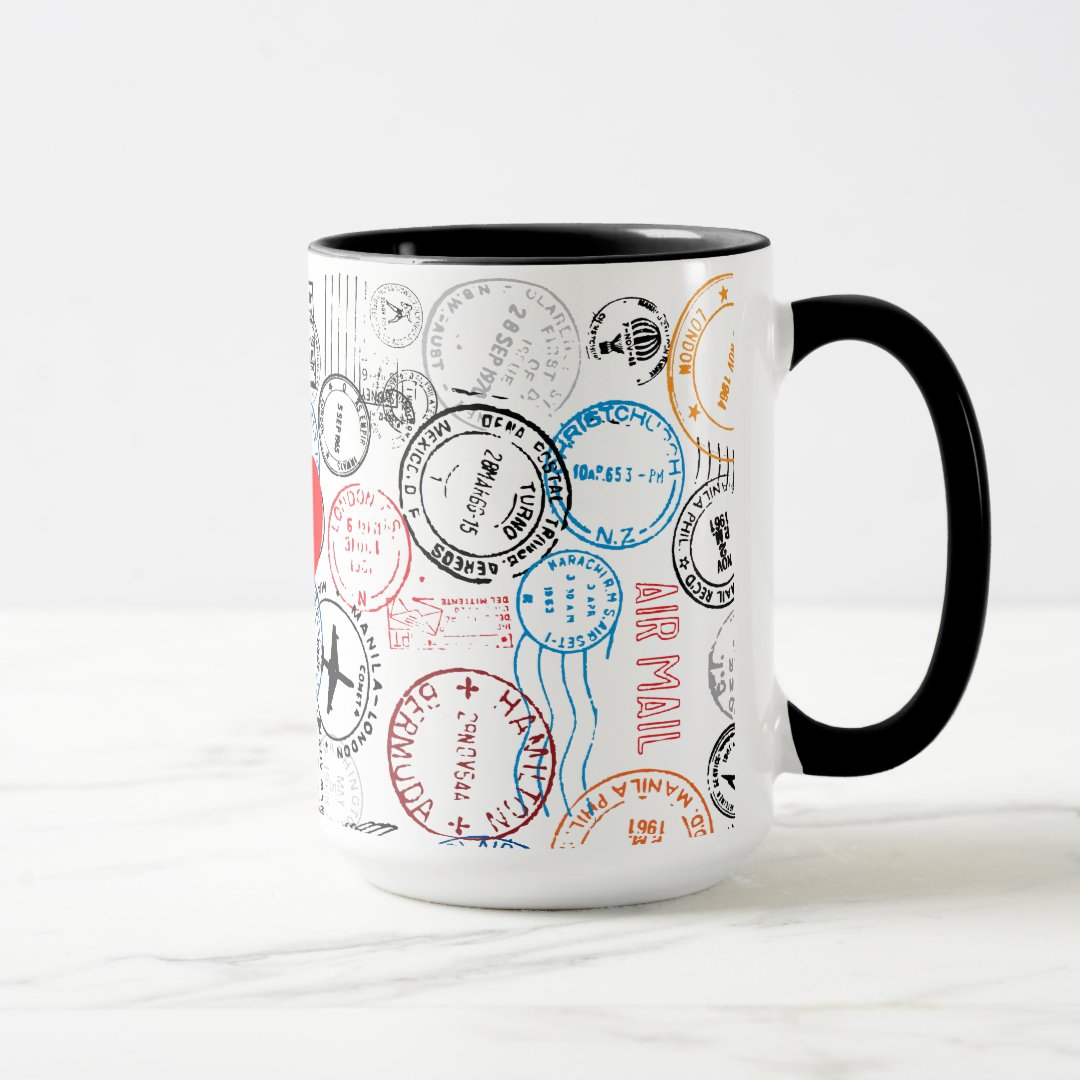 Passport Stamps Travel Design Mug | Zazzle