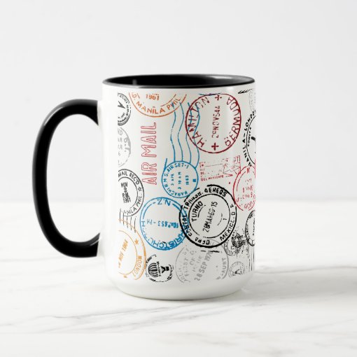Passport Stamps Travel Design Mug | Zazzle