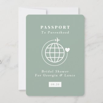 Passport to Parenthood Travel Theme Baby Shower Invitation | Zazzle