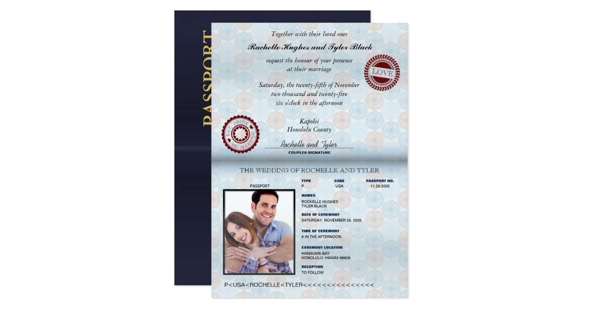 Passport Wedding Invitation | Zazzle.com