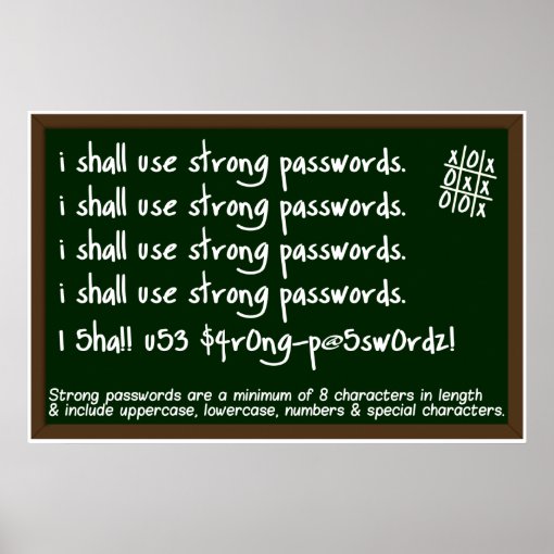 Passwords Information Security Awareness Poster | Zazzle