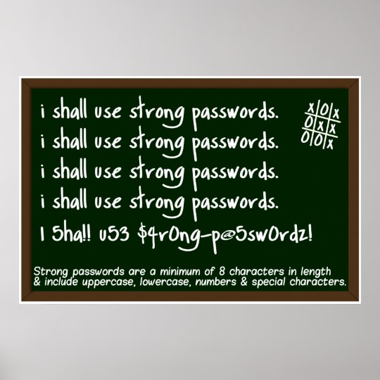 Passwords Information Security Awareness Poster | Zazzle.com