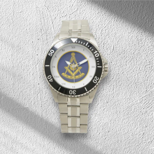Past Master Freemason Square and Compass Masonic W Watch | Zazzle
