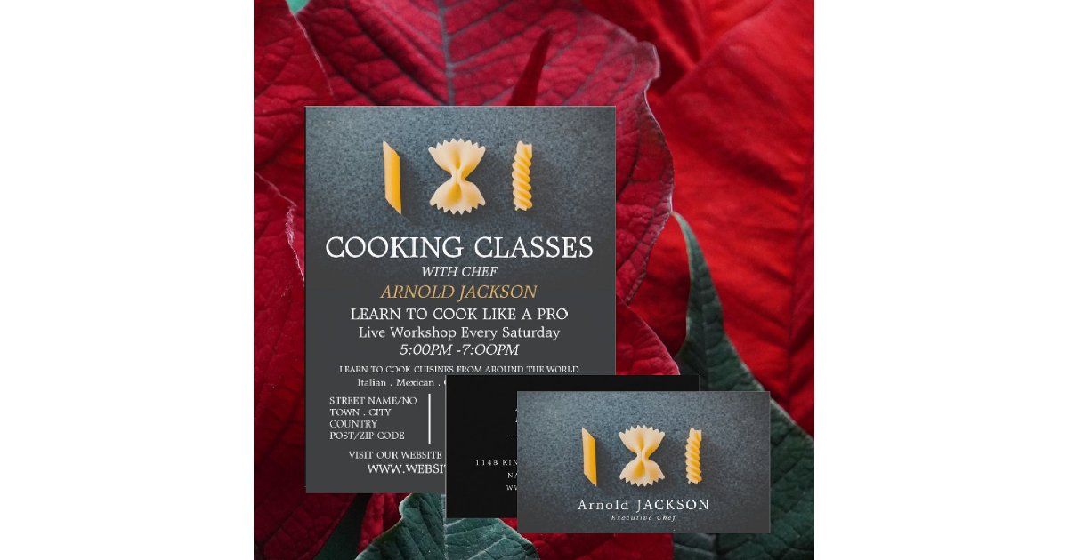 Pasta Display, Cooking Classes Advertising Flyer | Zazzle
