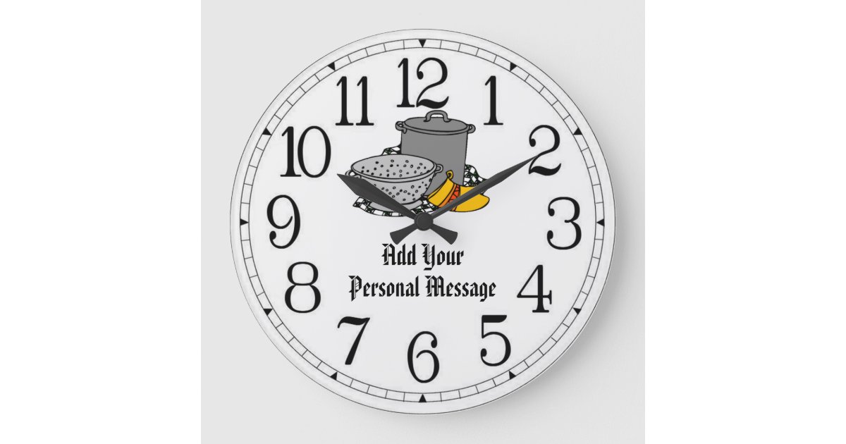Pasta Kitchen Large Clock | Zazzle