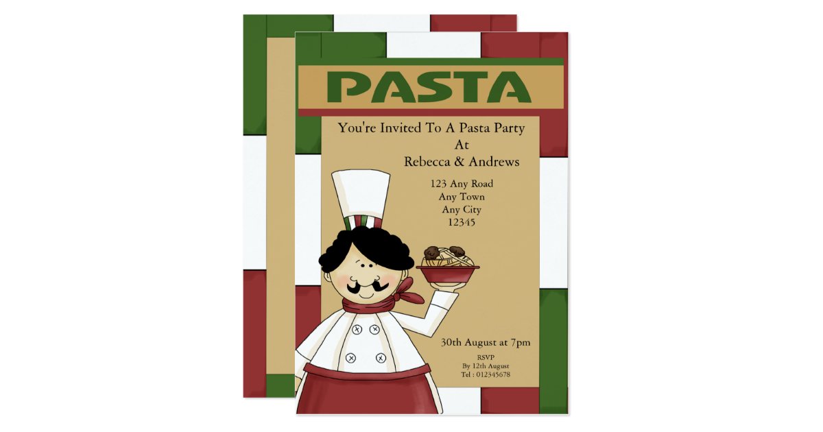 Pasta Party Invitation | Zazzle.com