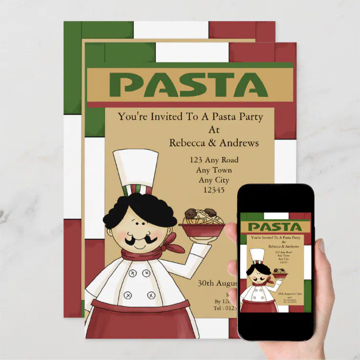 Pasta Party Invitation | Zazzle