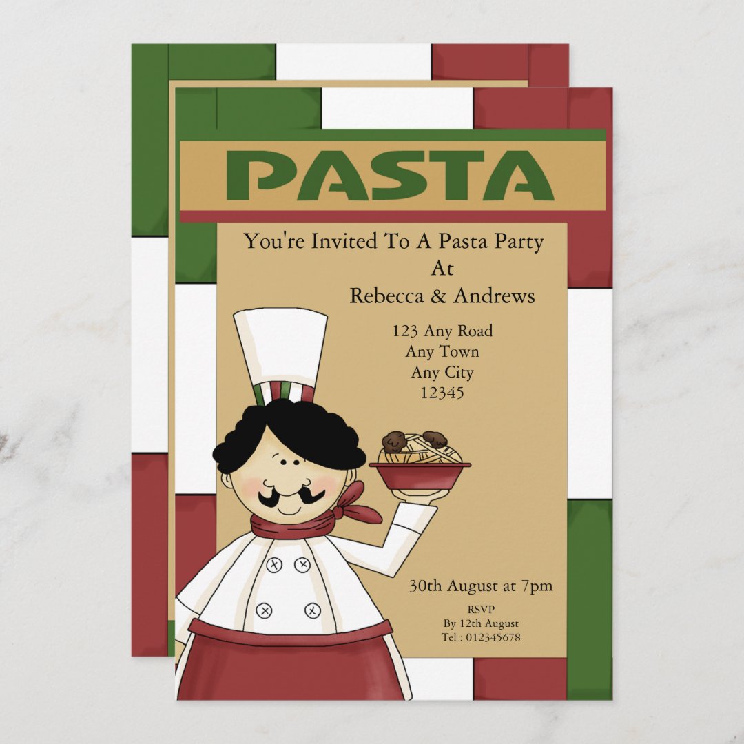 Pasta Party Invitation | Zazzle