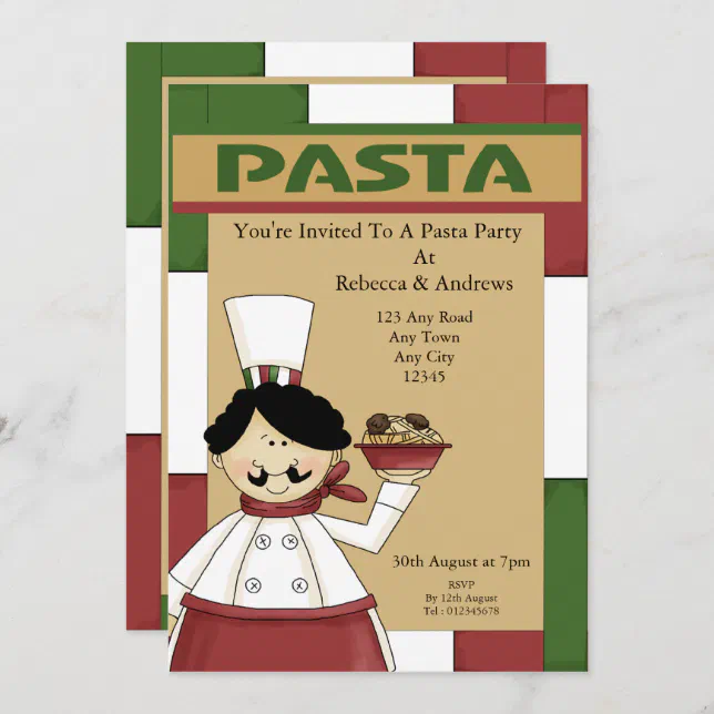 Pasta Party Invitation | Zazzle