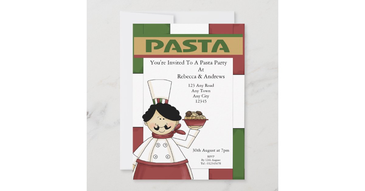Pasta Party Invitation | Zazzle